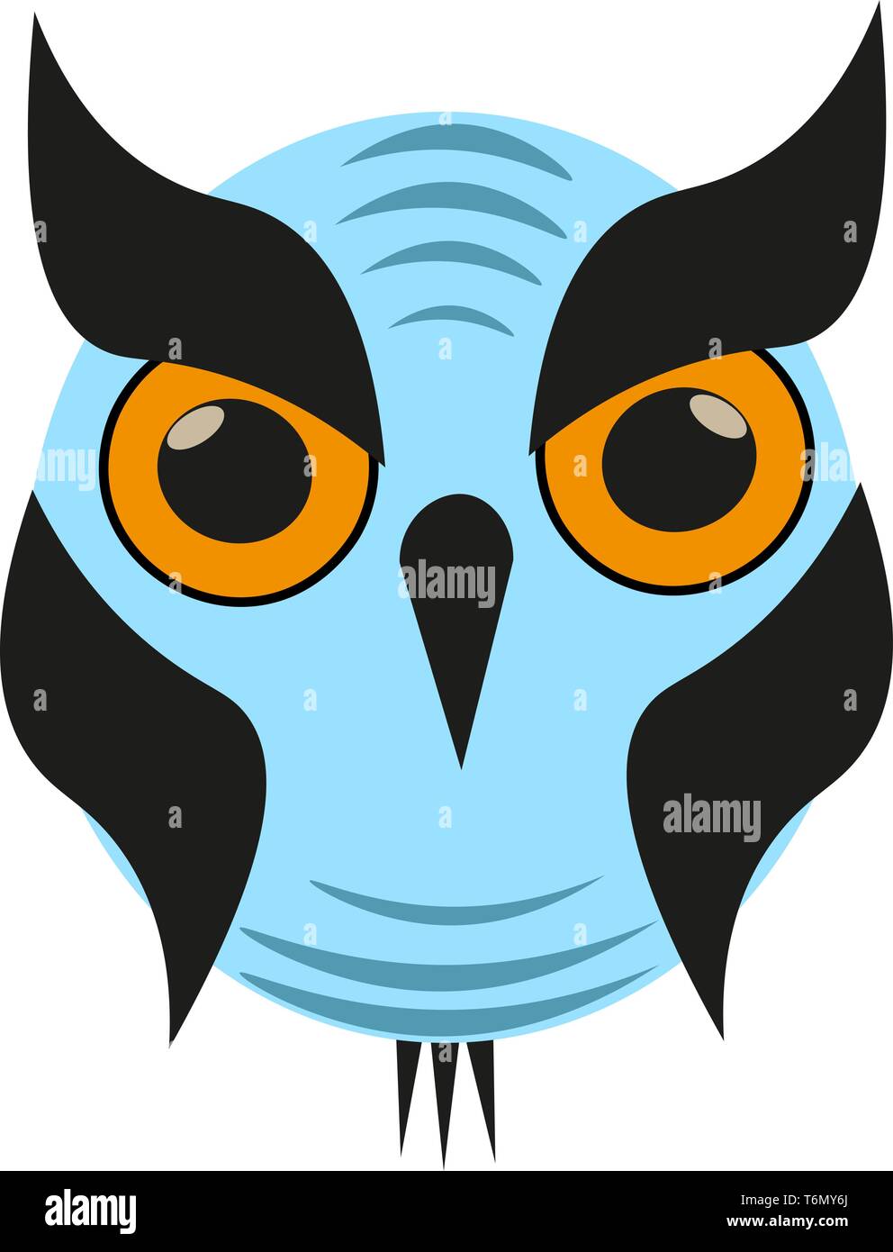Blue owl illustration vector on white background Stock Vector Image ...