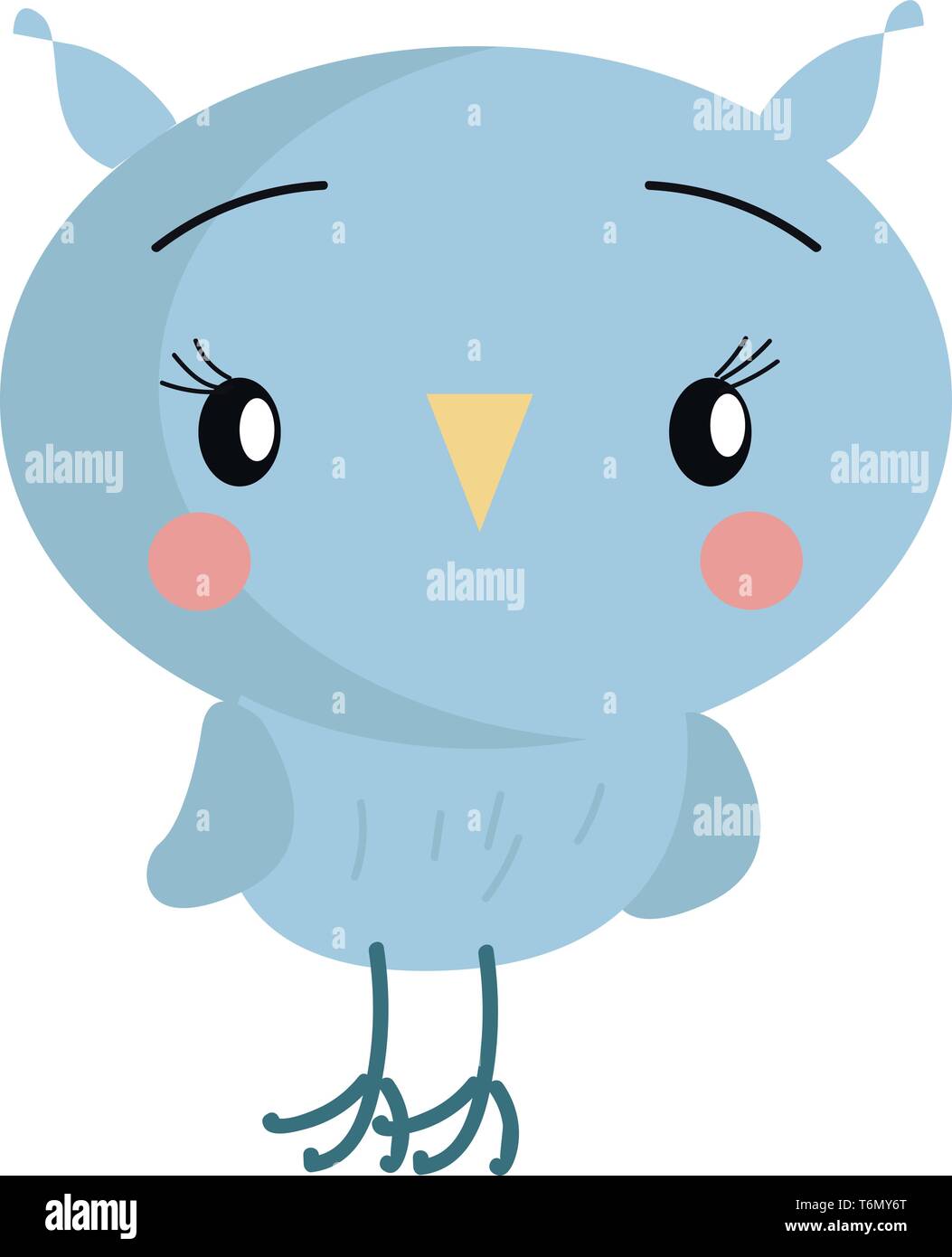 Little blue owl illustration vector on white background Stock Vector ...