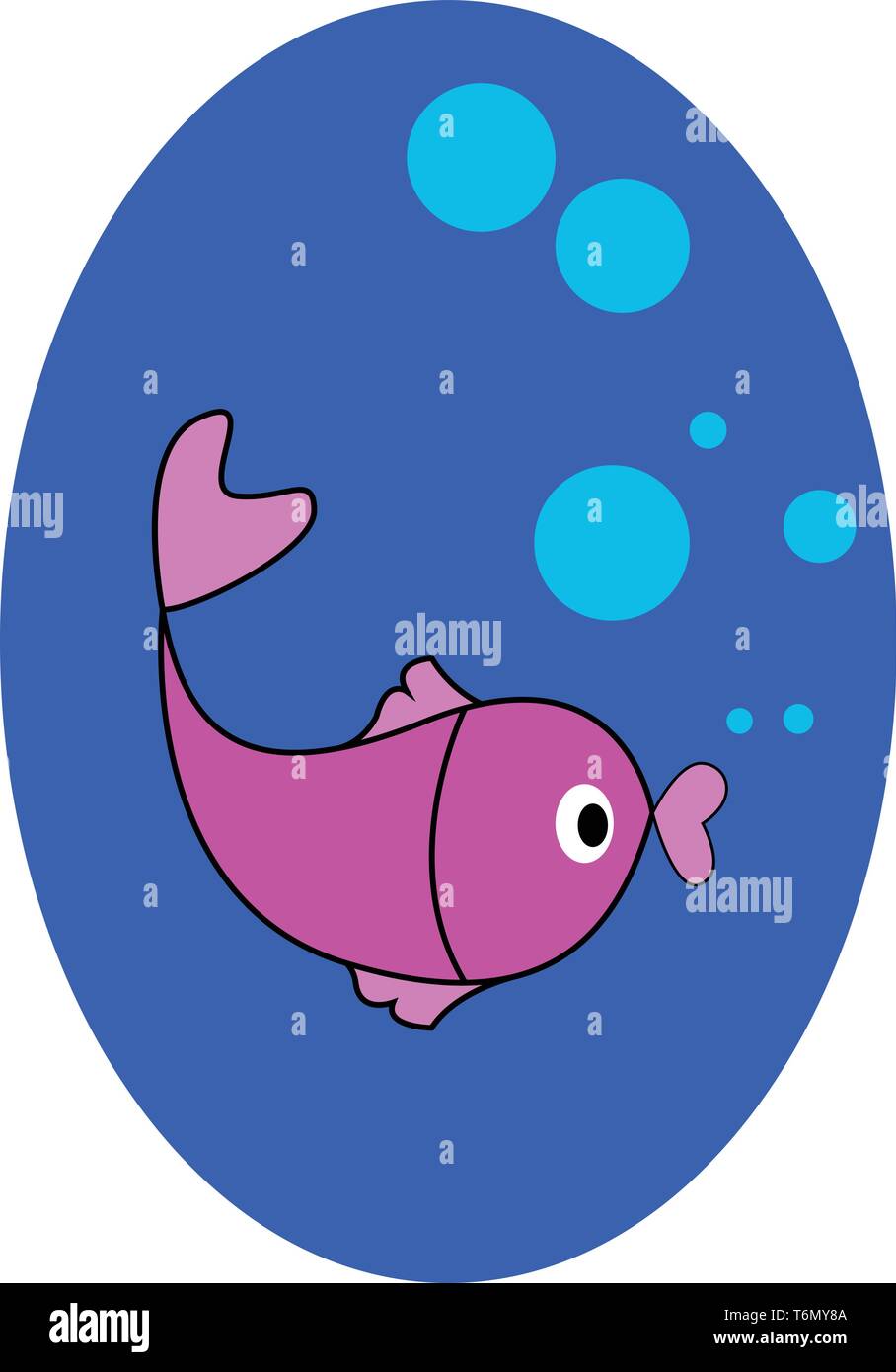 Pink fish illustration vector on white background Stock Vector Image ...