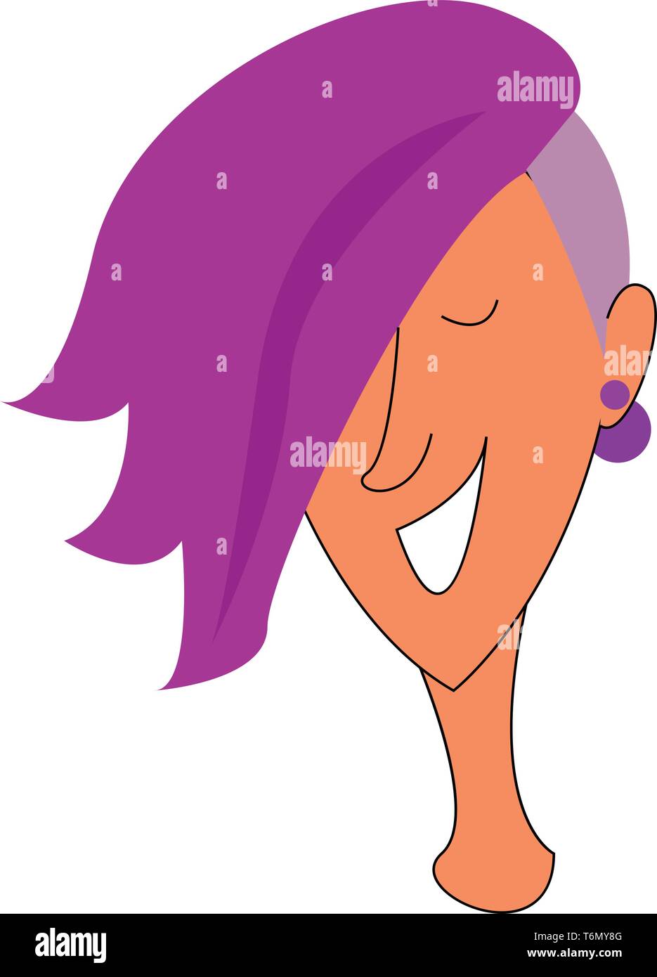 Girl with pink hair illustration vector on white background Stock ...