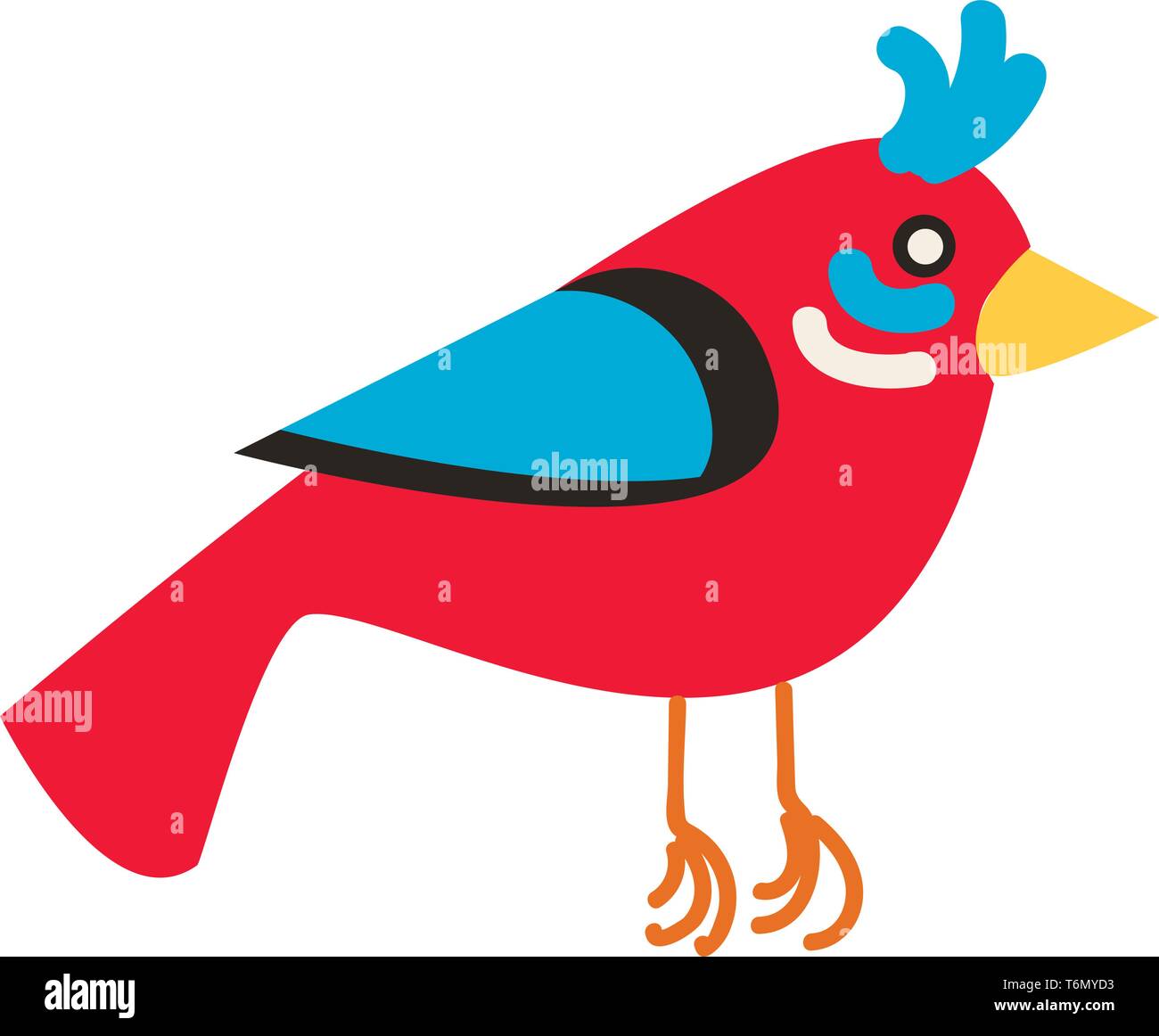 Red bird illustration vector on white background Stock Vector Image ...