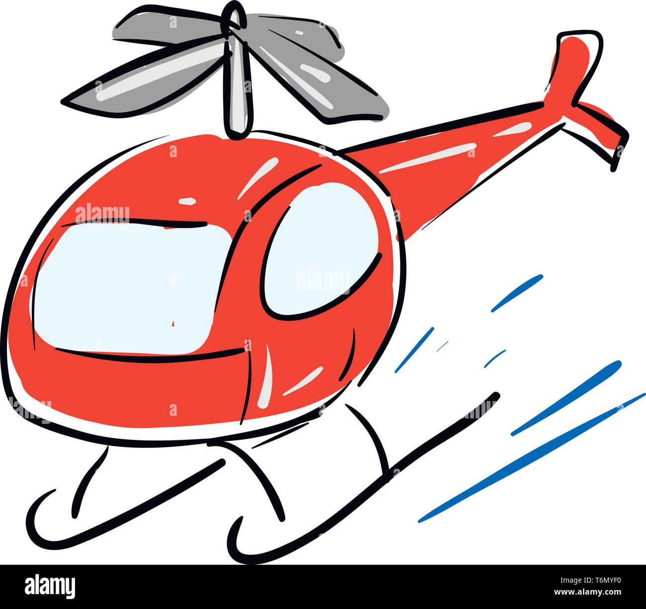 Red helicopter illustration vector on white background Stock Vector ...