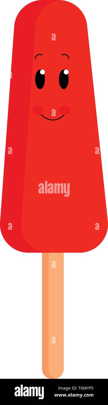Red ice cream illustration vector on white background Stock Vector ...