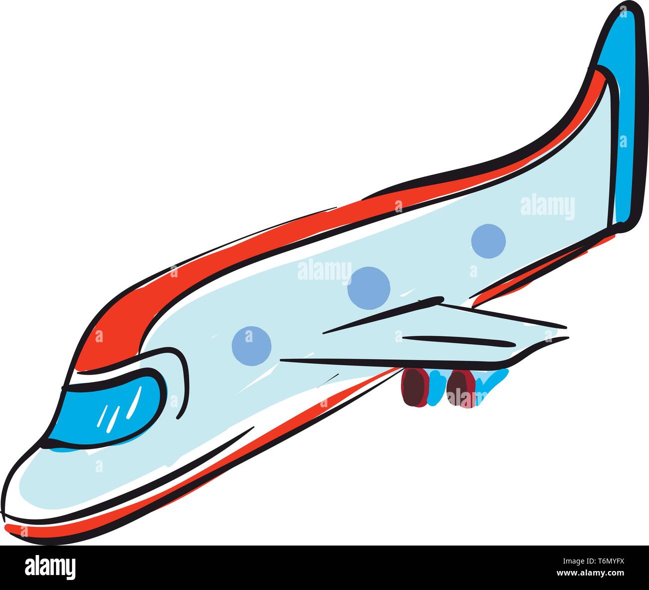 Red plane illustration vector on white background Stock Vector Image ...