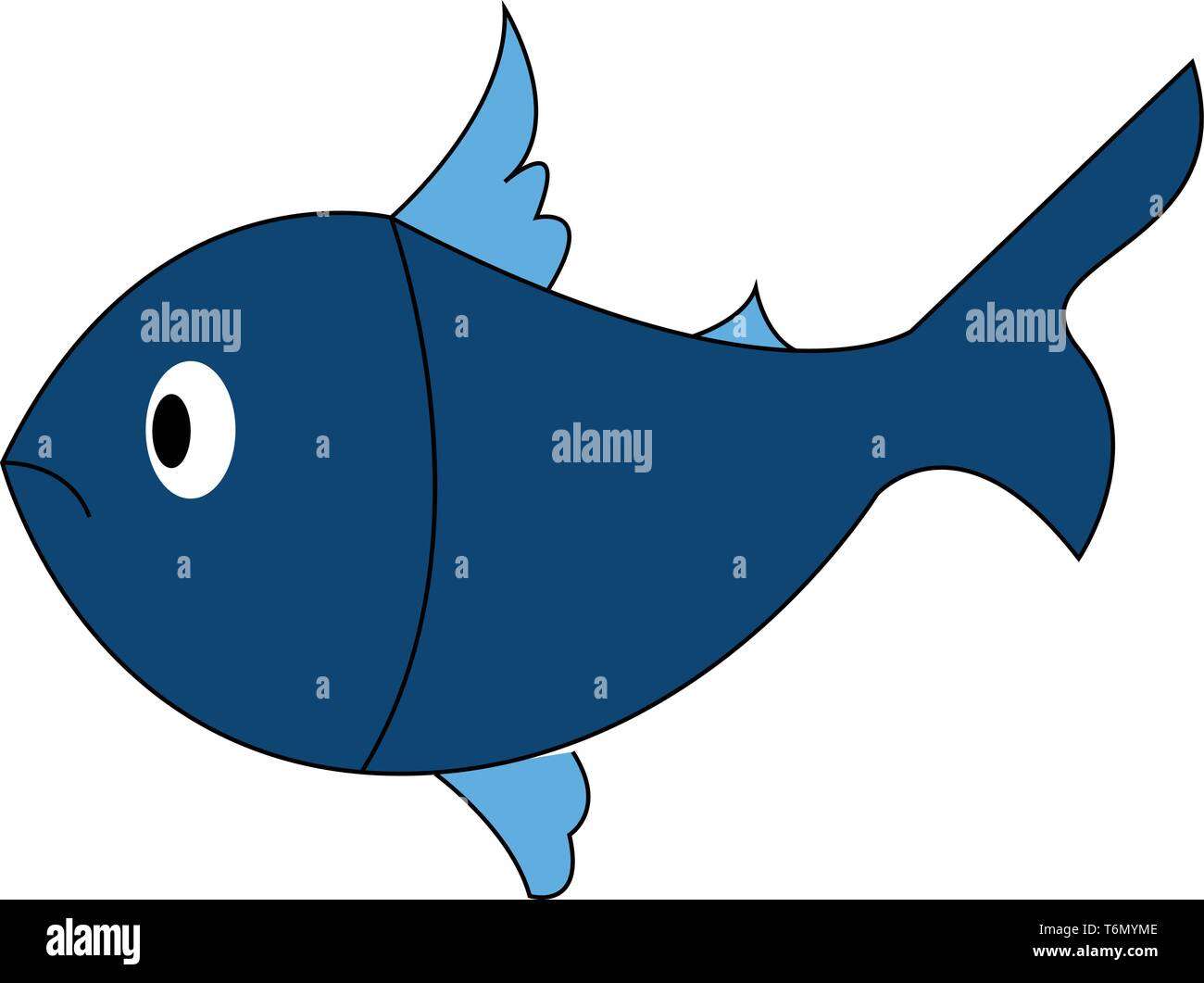 Sad fish illustration vector on white background Stock Vector Image ...