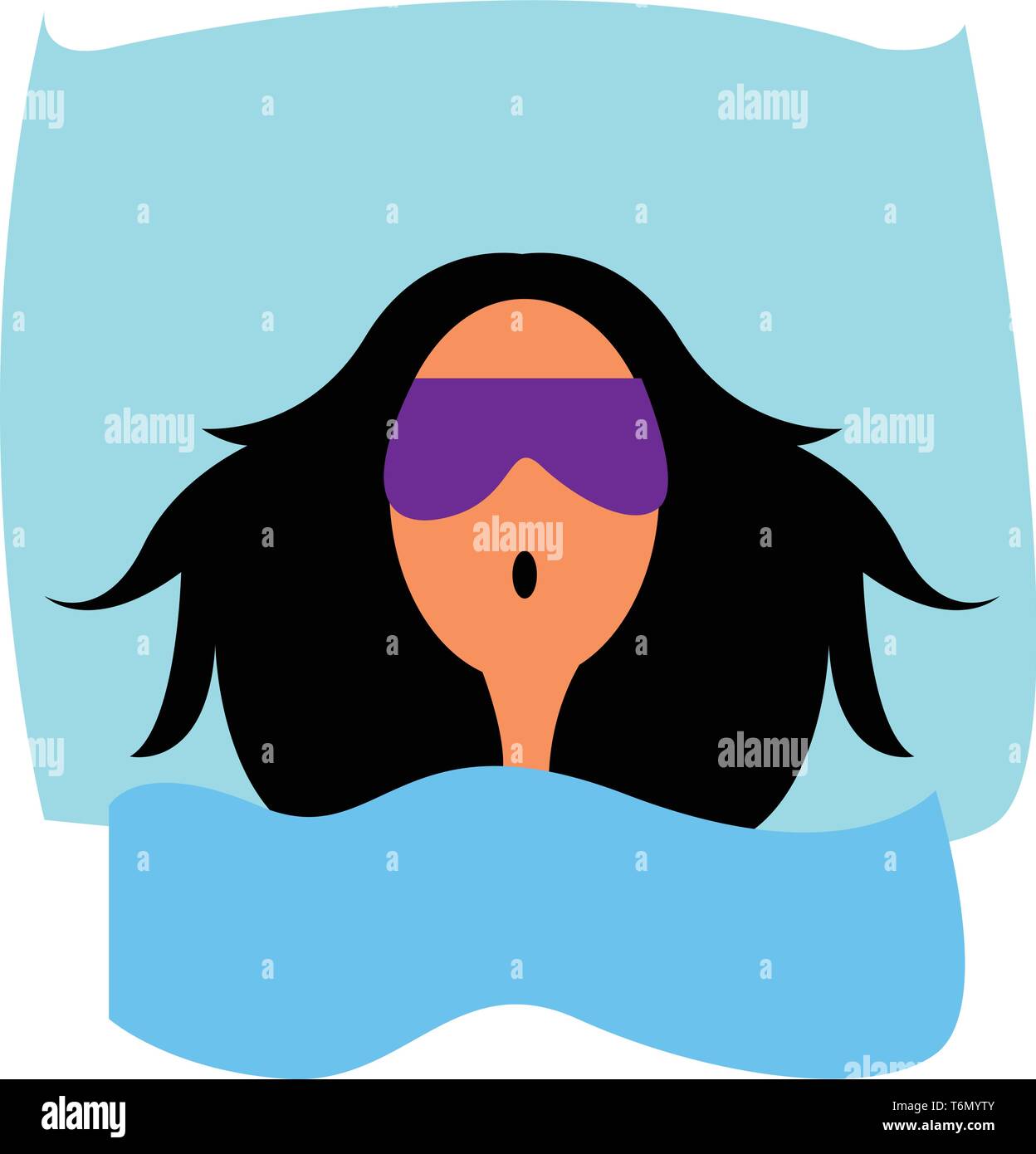 Sleeping girl illustration vector on white background Stock Vector ...