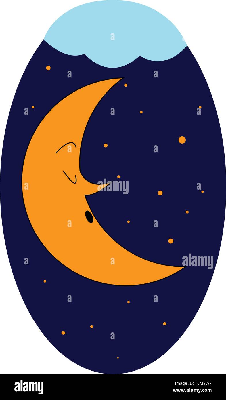 Sleeping moon illustration vector on white background Stock Vector ...