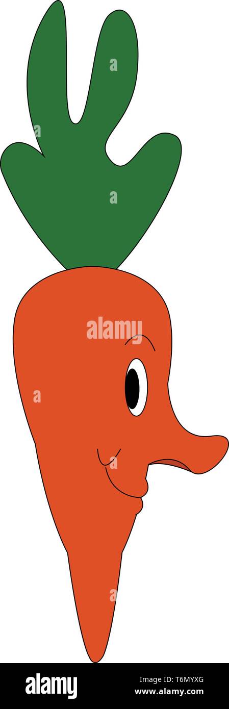 Smiling carrot illustration vector on white background Stock Vector ...