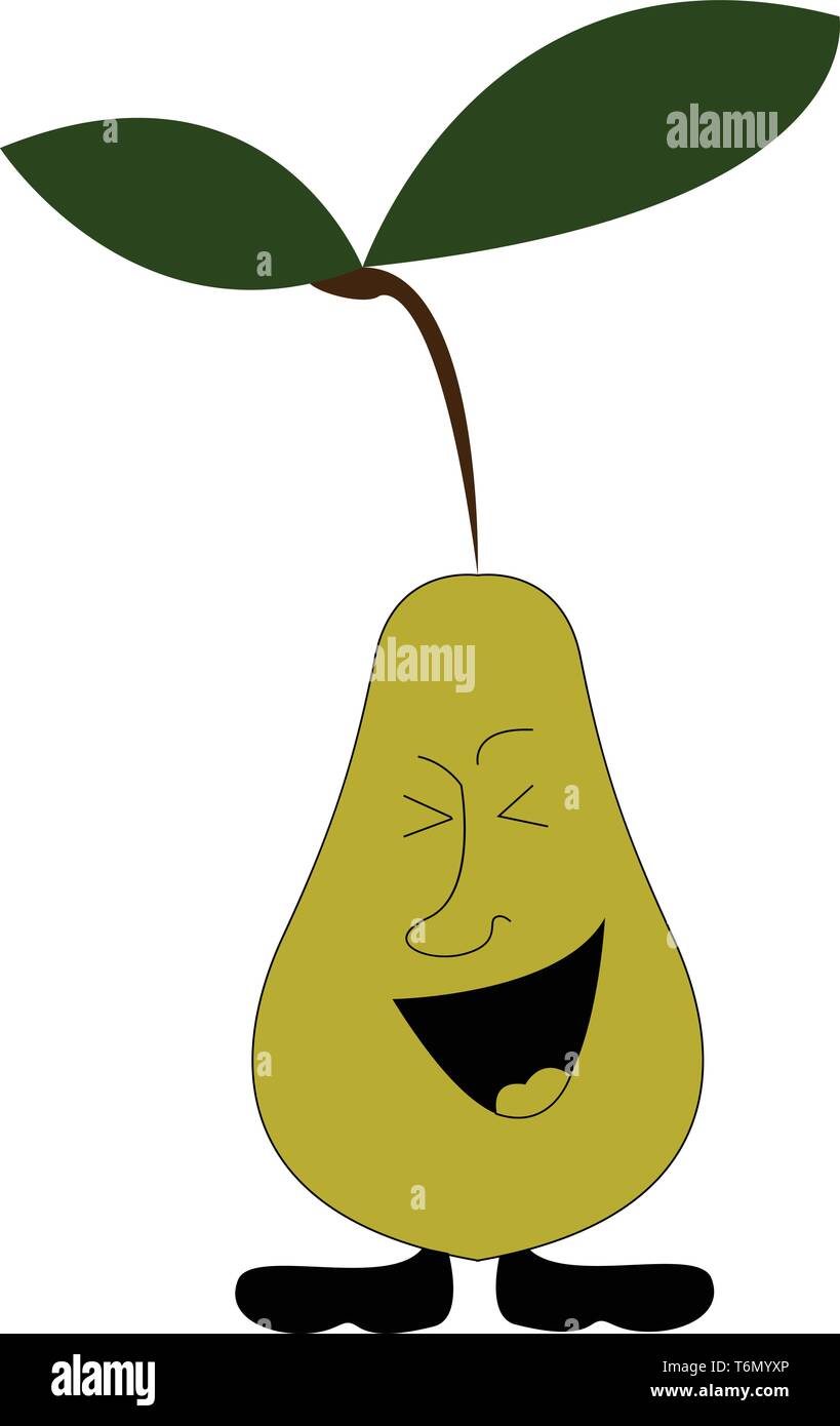 Smiling pear illustration vector on white background Stock Vector Image ...