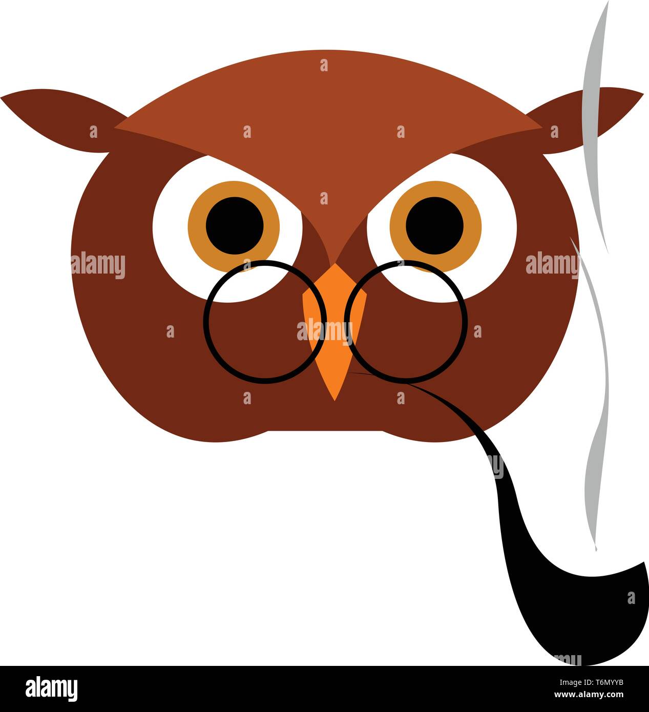 Smoking owl illustration vector on white background Stock Vector Image ...
