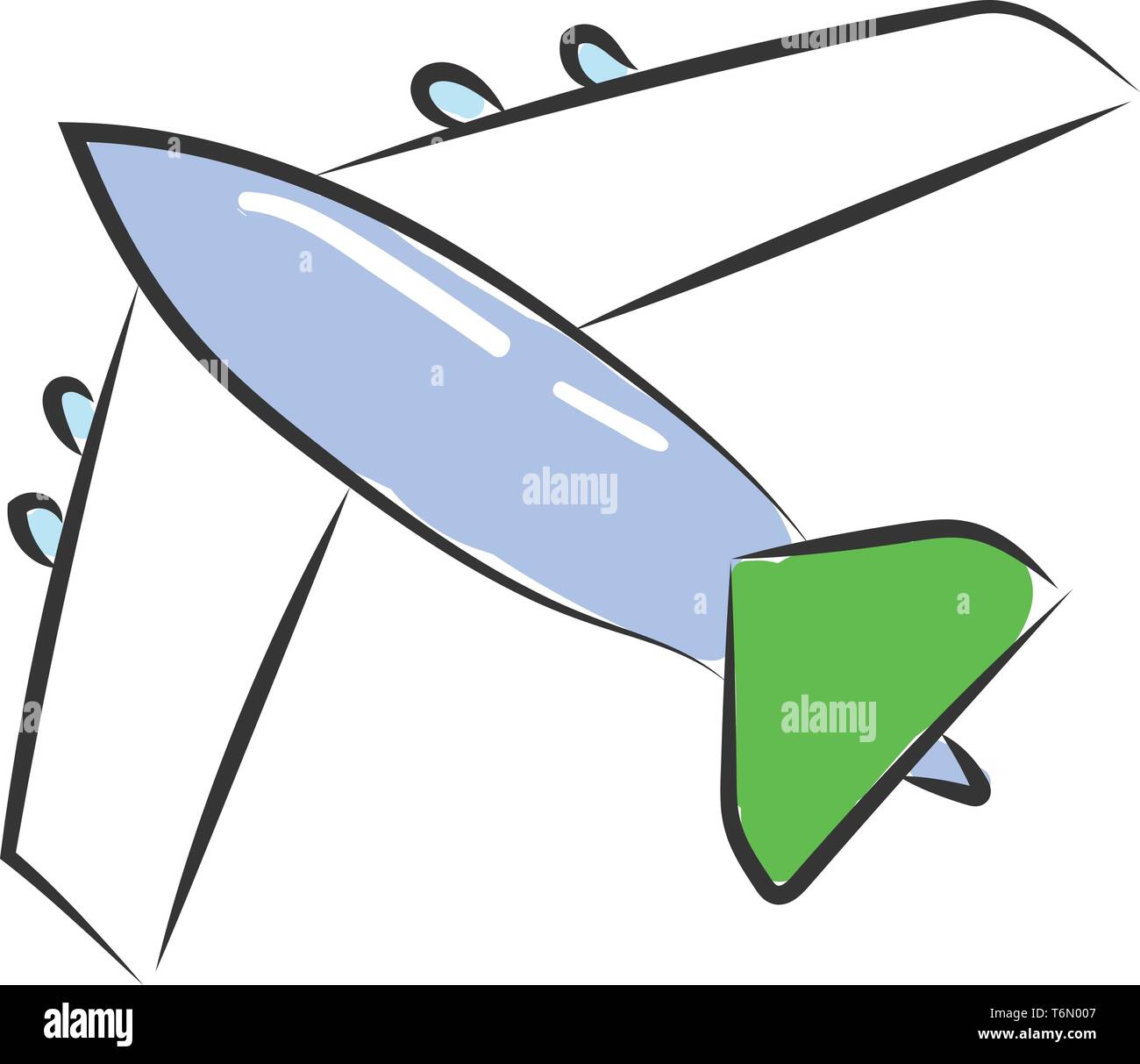 A cartoon aircraft which is colorfully designed vector color drawing or ...