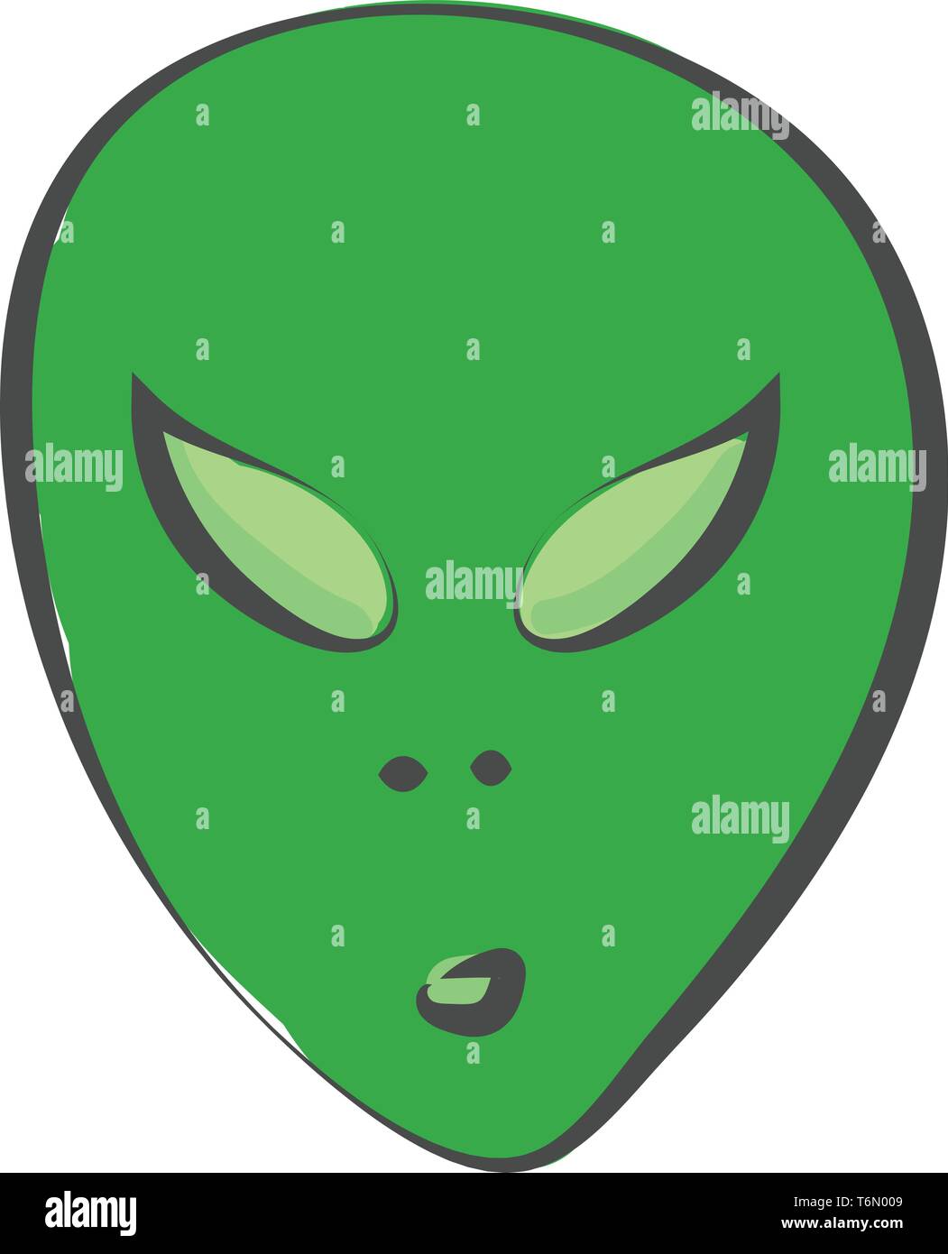 An Alien in cartoon depicting dangerous look showing only the face in ...