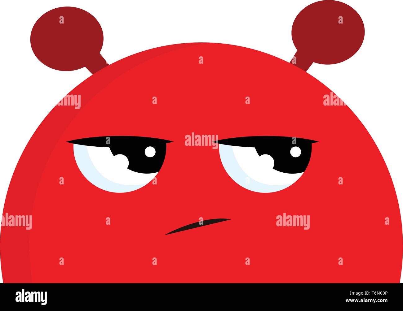 An alien monster which is red in color depicting an angry face vector ...