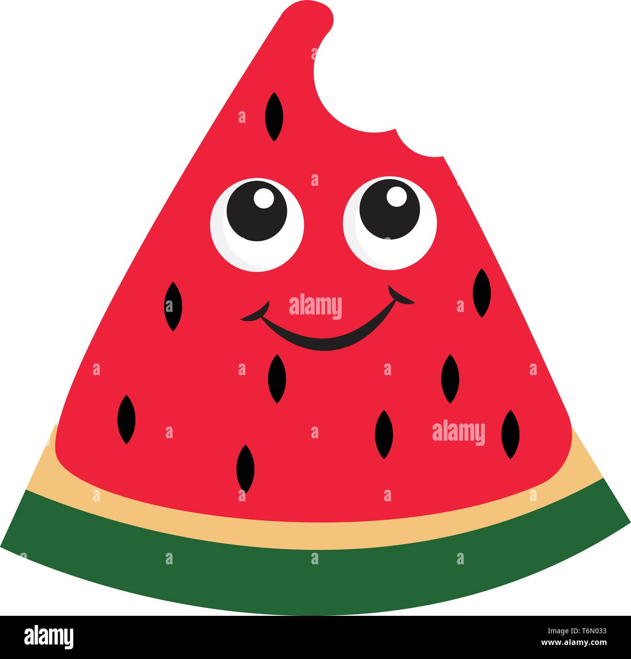 A bright reddish watermelon which is half bitten to beat the heat of ...