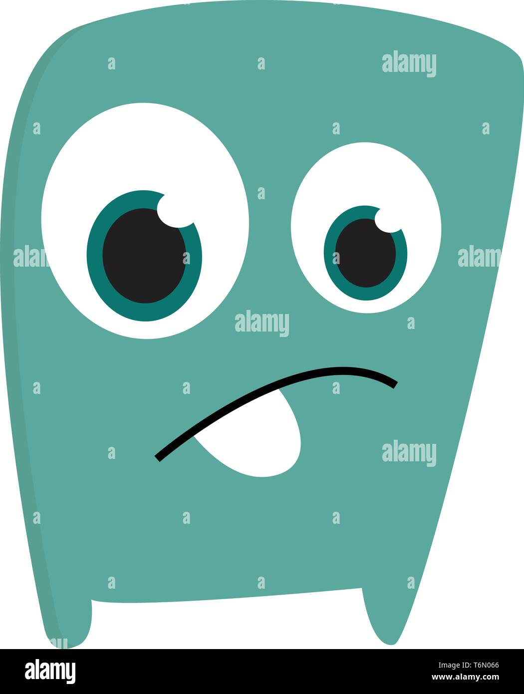 A blue sad monster looking sad with its large eyes vector color drawing ...