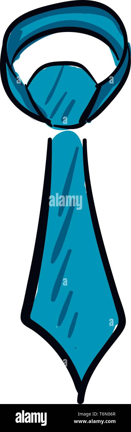 A professional looking blue tie which is tied together vector color ...