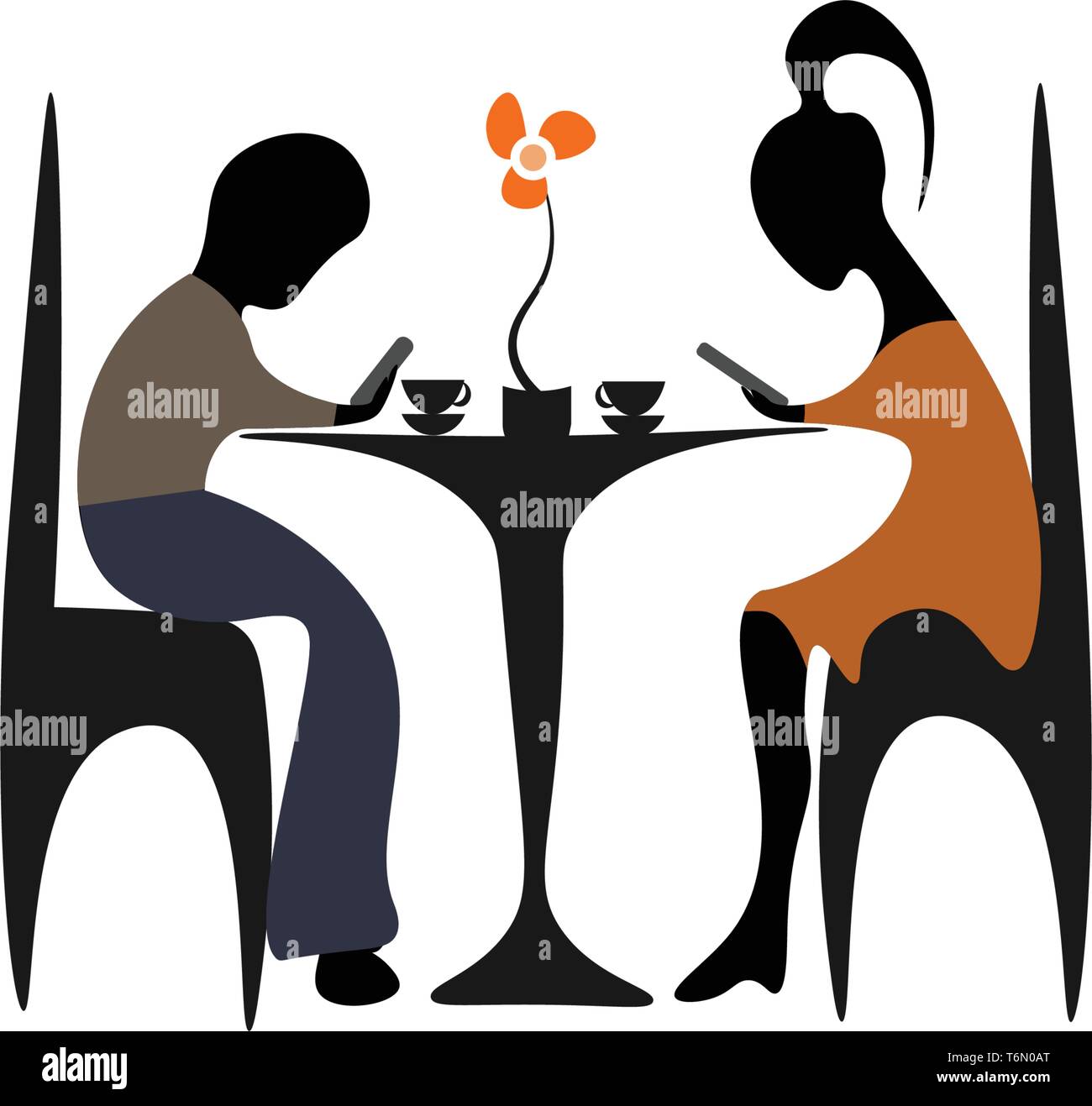Drawing couple laughing together vector hi-res stock photography and ...
