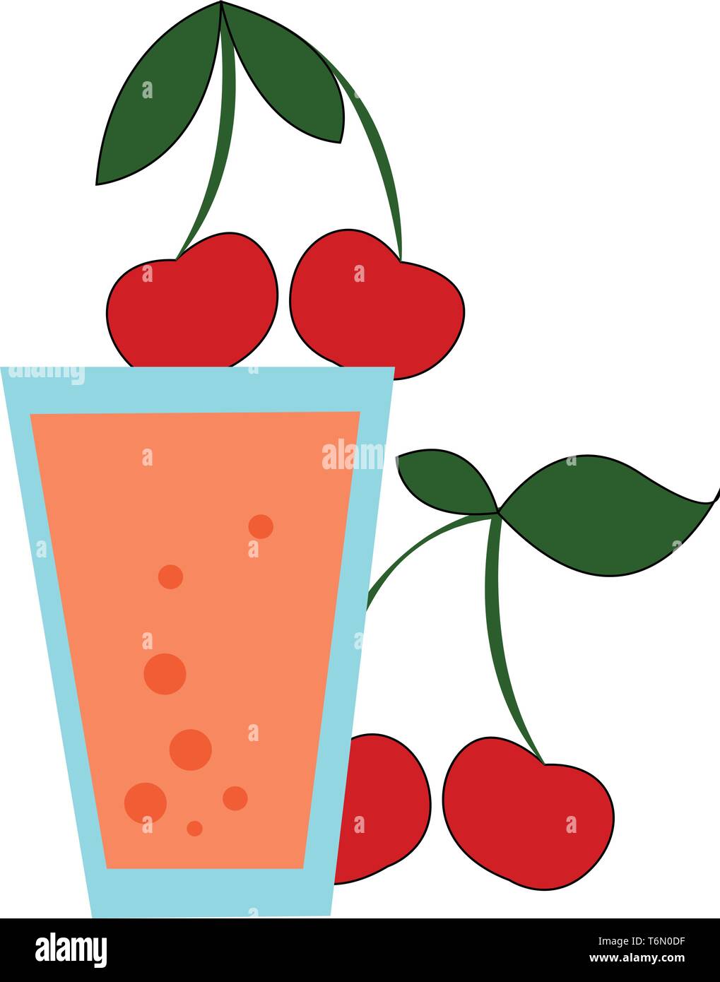 A glass of freshly prepared cherry juice which is red in color vector ...