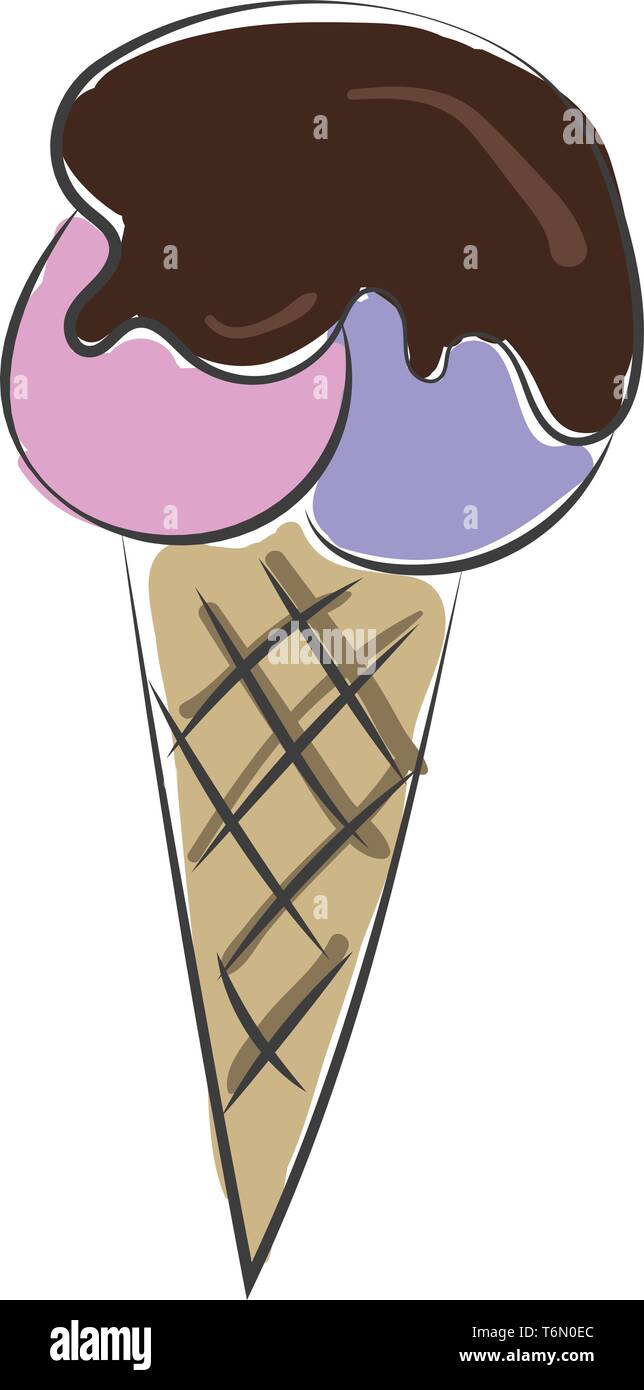 A rough sketch of chocolate ice-cream to beat the heat of sun in summer ...