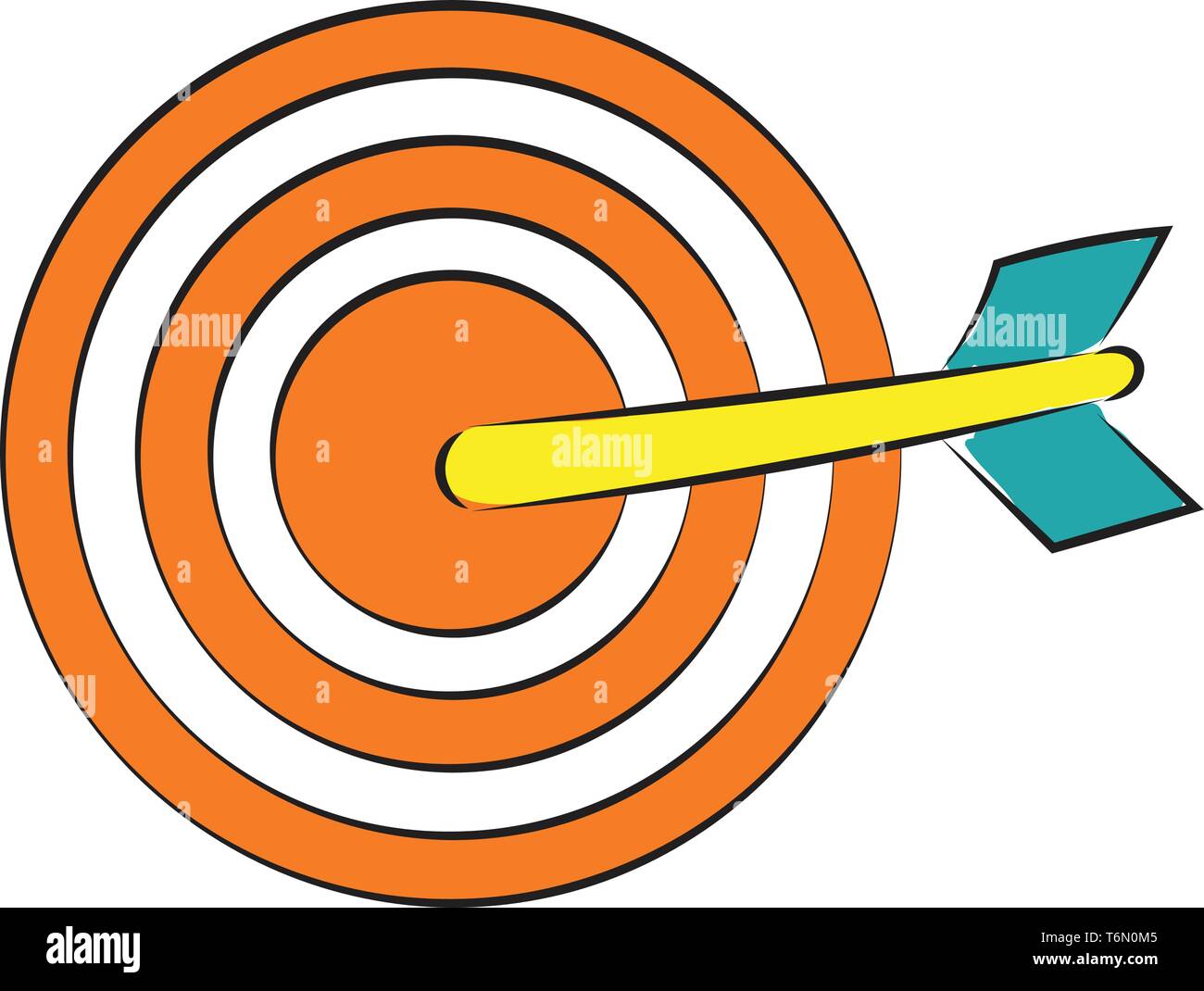 Magnetic dart in orange color with a arrow in it vector color drawing ...