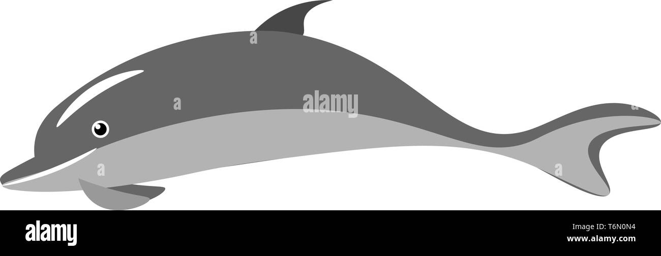 Single dolphin in blue sea Stock Vector Images - Alamy