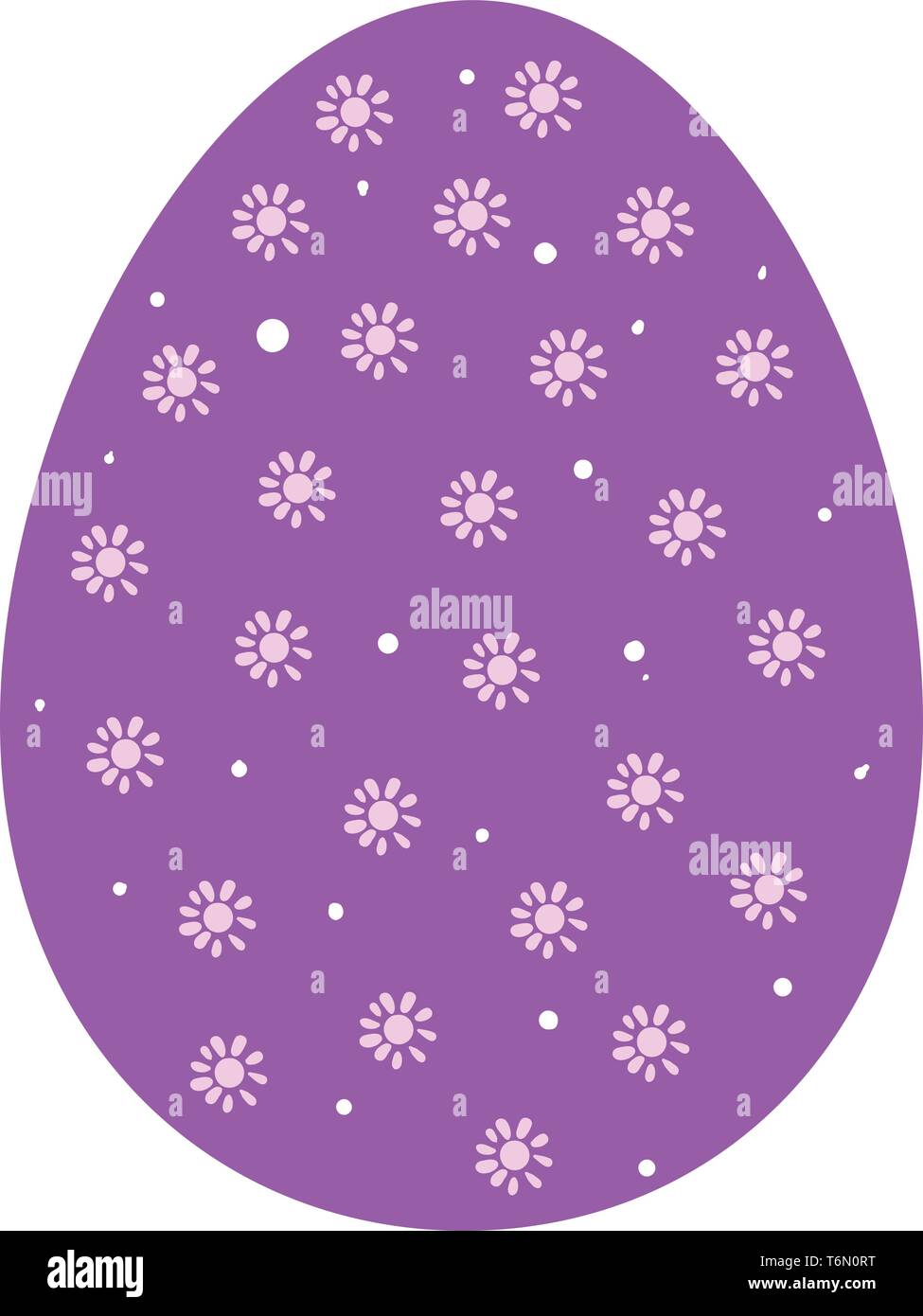 A colorful Easter egg in violet color with floral patterns vector color ...