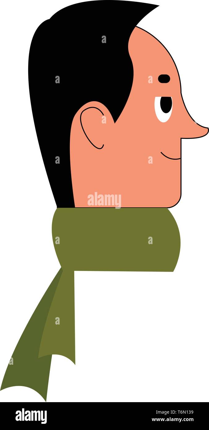 A man wearing green scarf round his neck to beat the cold in winter ...