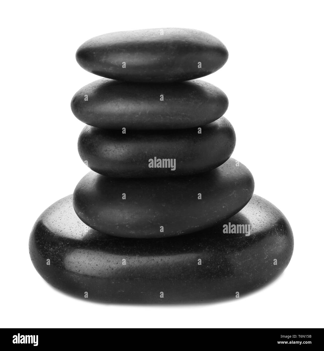 Stack of spa stones on white background Stock Photo - Alamy
