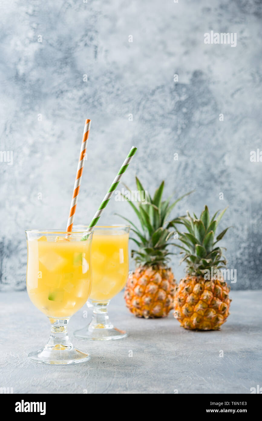 Cold pineapple cocktail Stock Photo - Alamy