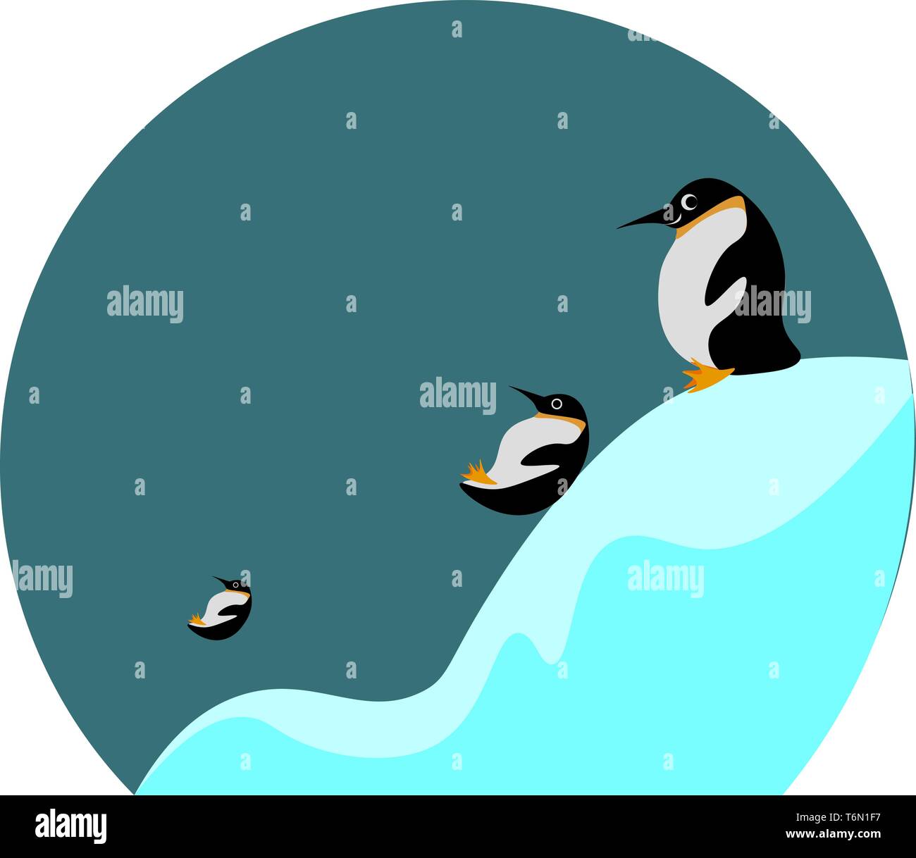 Sliding Penguins Clipart