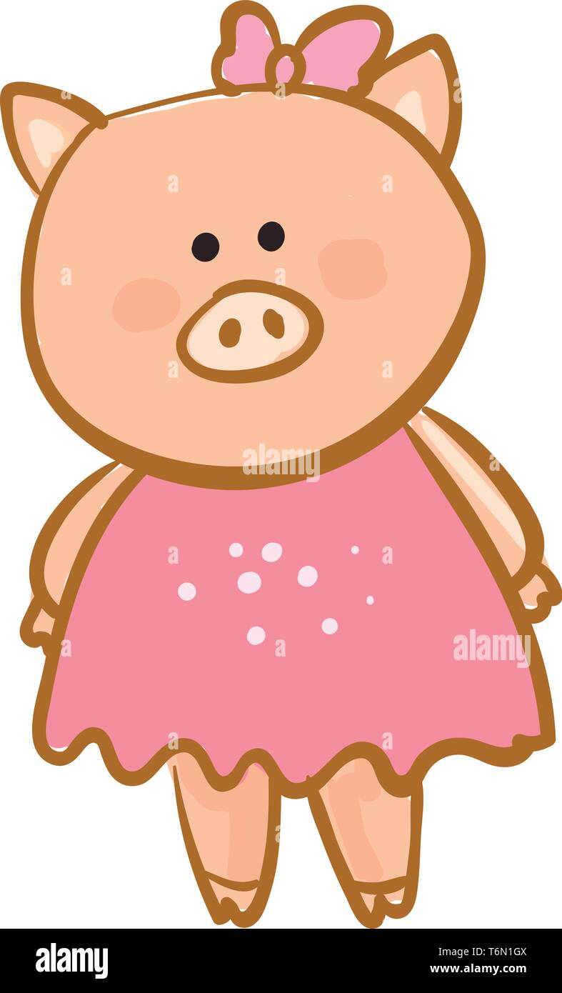 Cute Girl Pig Drawing