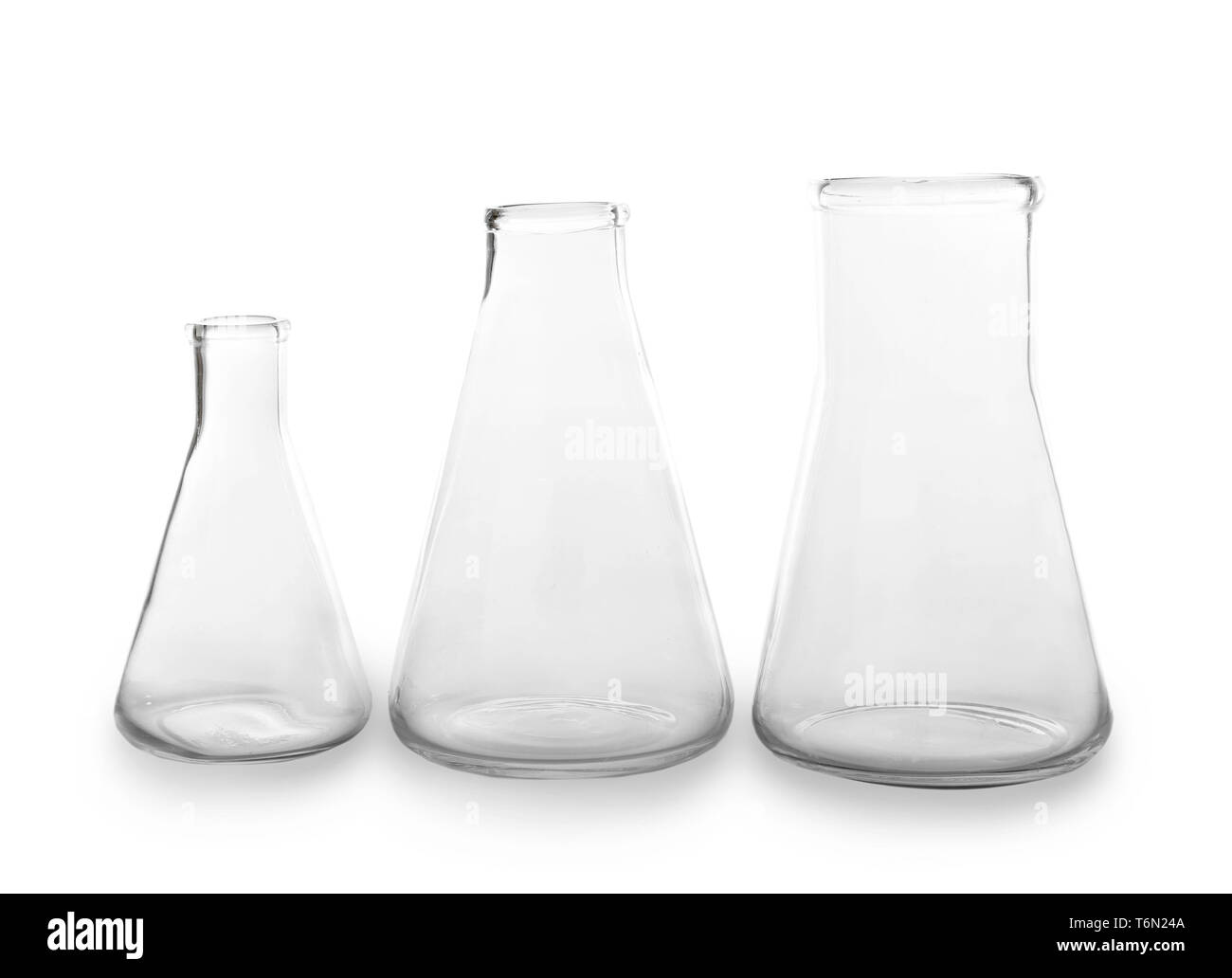 Chemical glassware on white background Stock Photo - Alamy