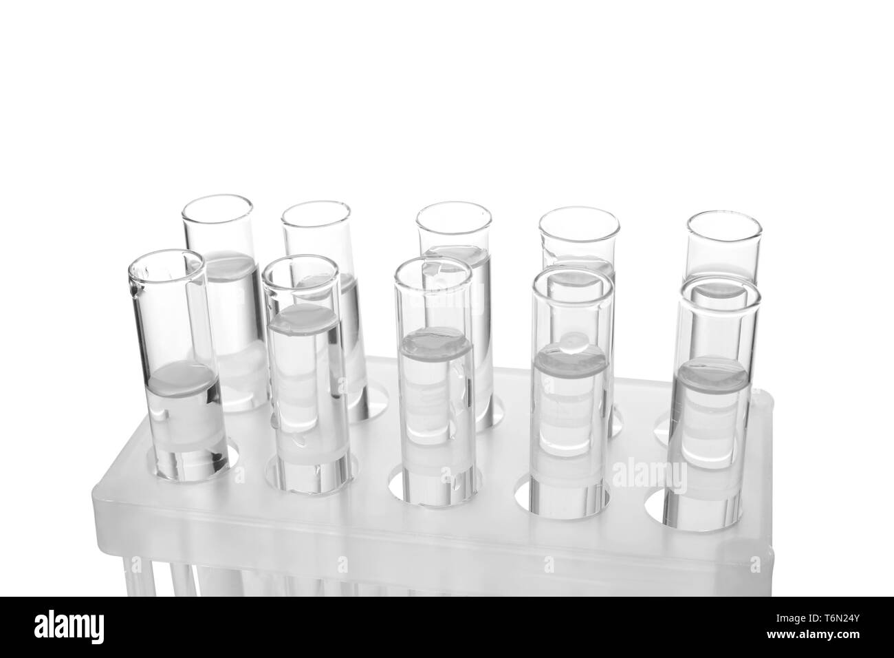 Test tubes with water on white background Stock Photo - Alamy