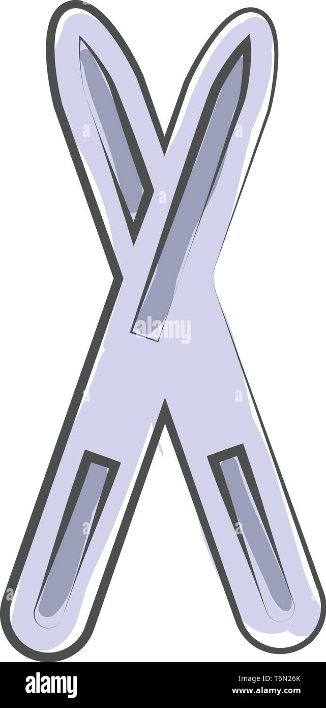 A pair of silver skis with long narrow pieces of hard flexible material ...