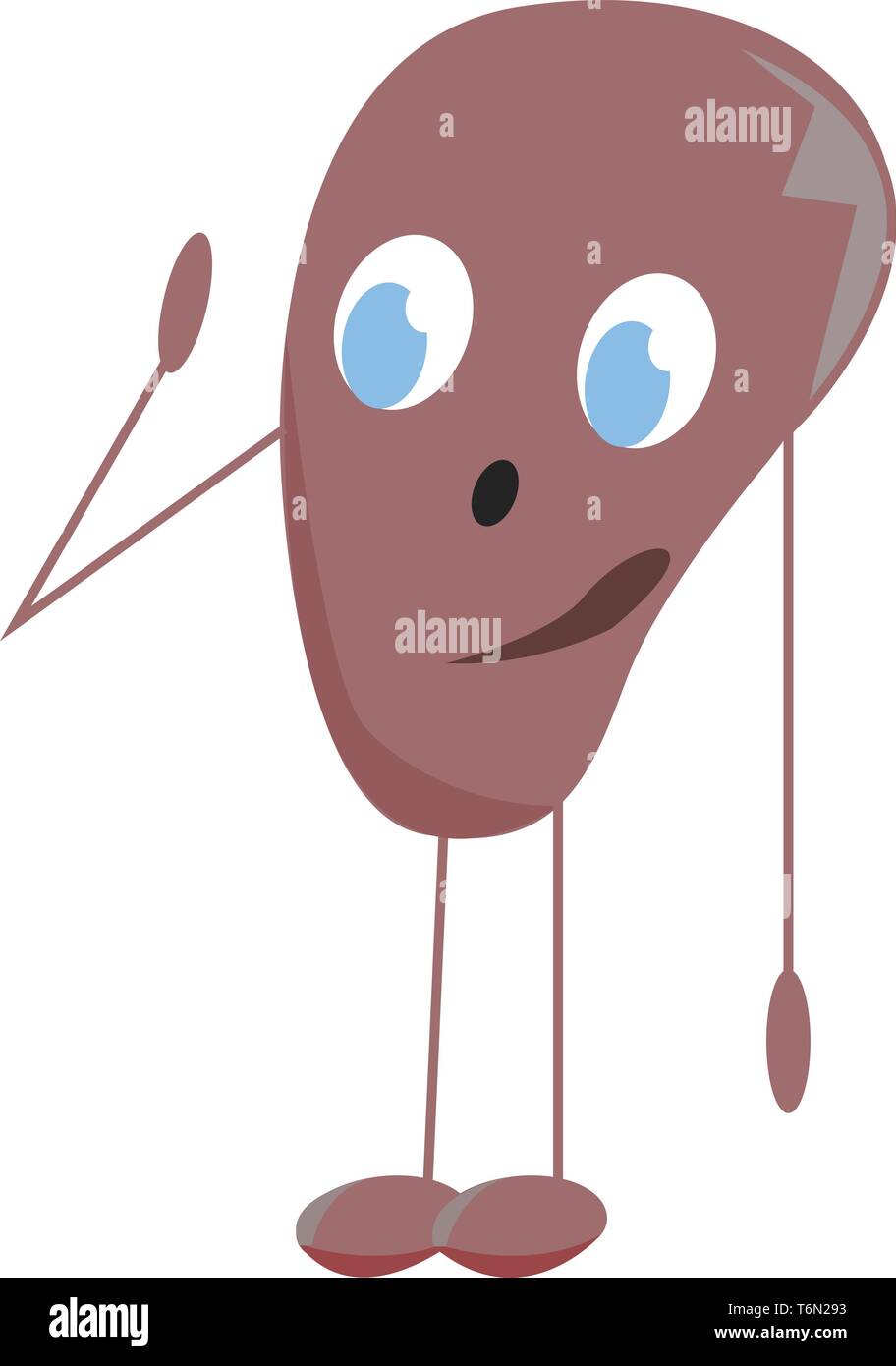 Clipart of a pale-colored monster with an oval-shaped body big eyes ...