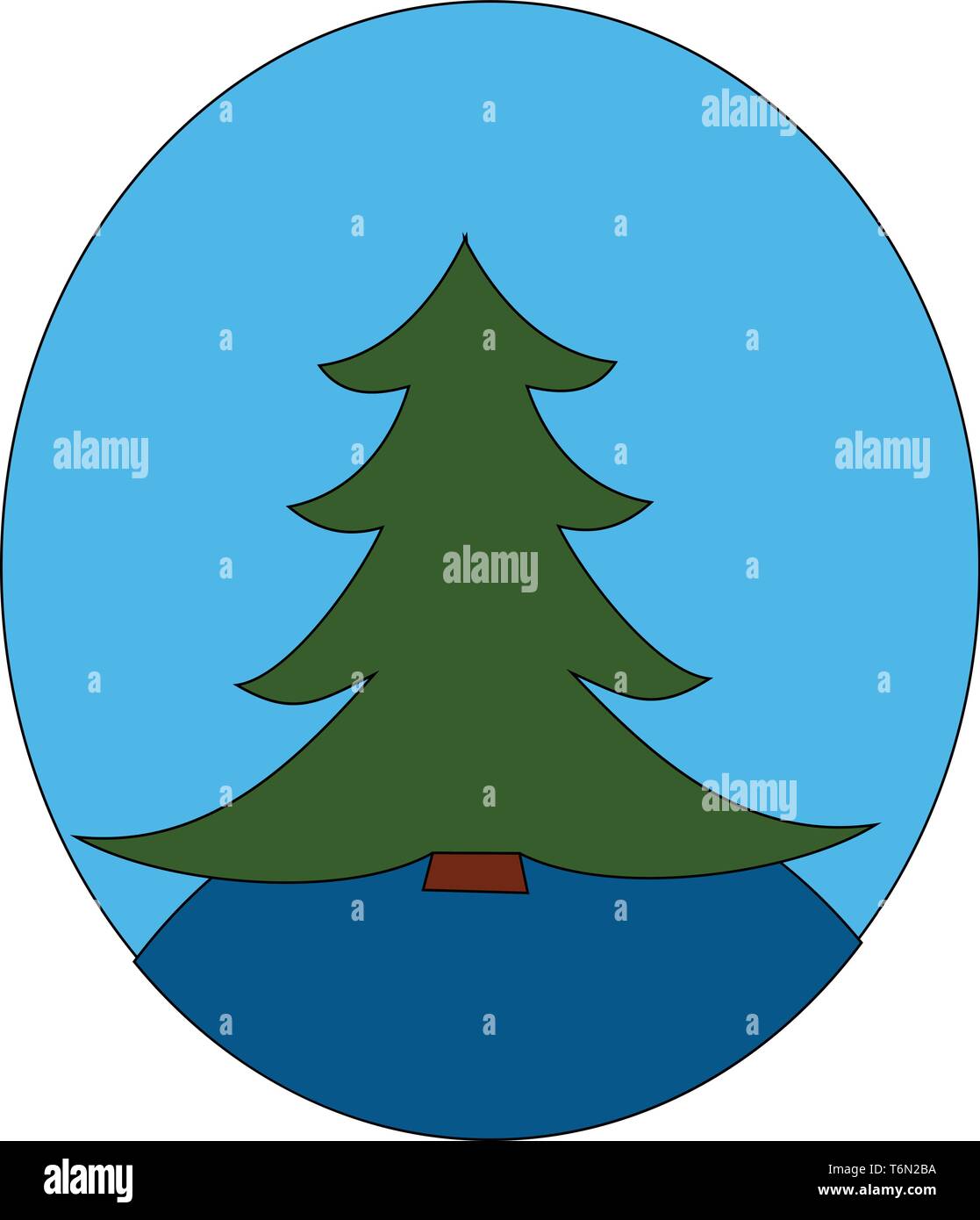 A widespread coniferous green tree with a distinctive conical shape and ...