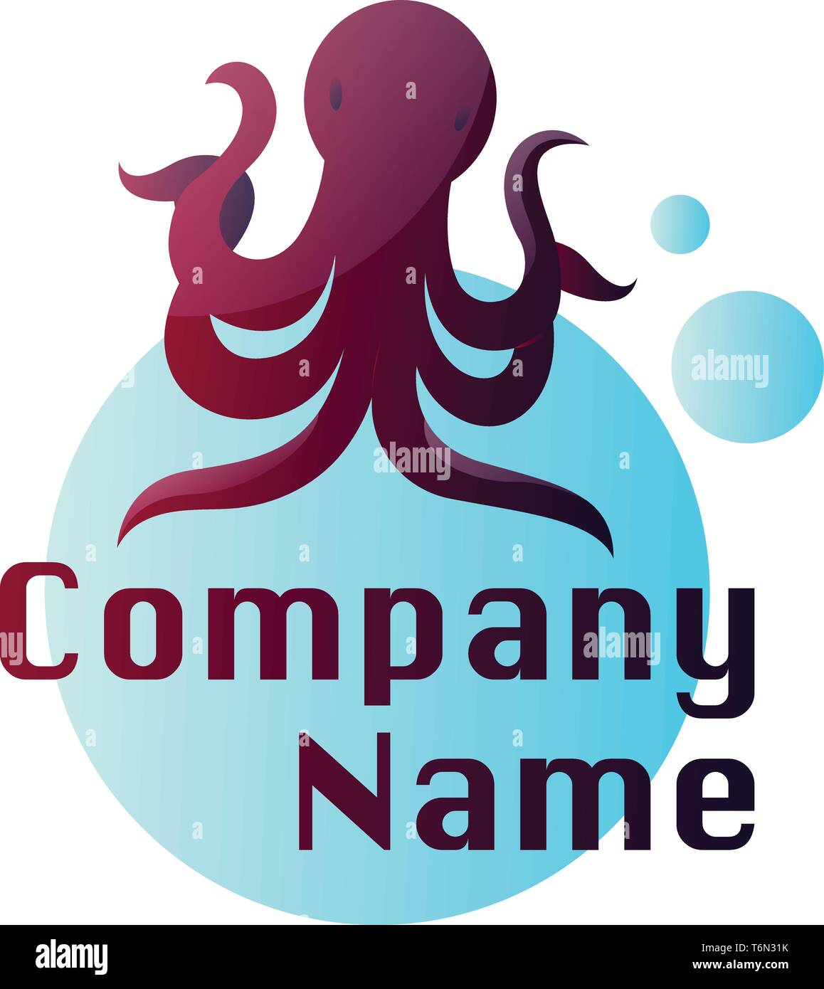 Octopus as a company logo vector illustration on a white background ...