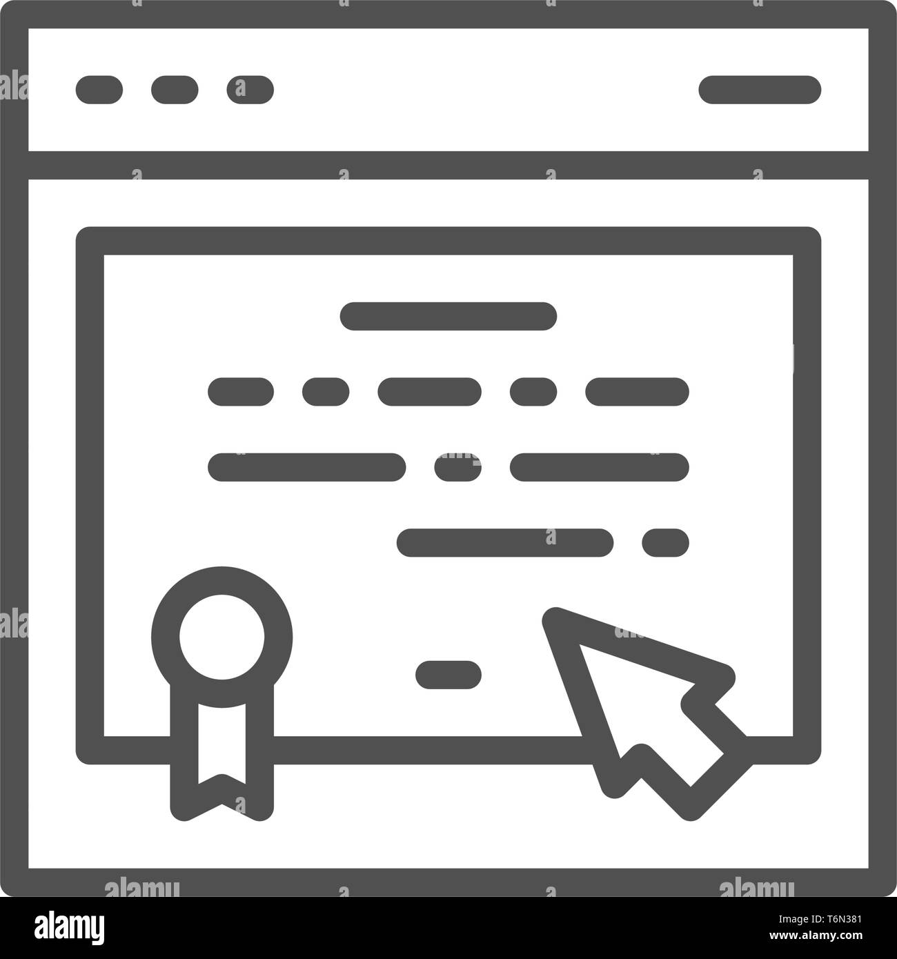 Online certificate, web diploma, e-learning line icon Stock Vector ...