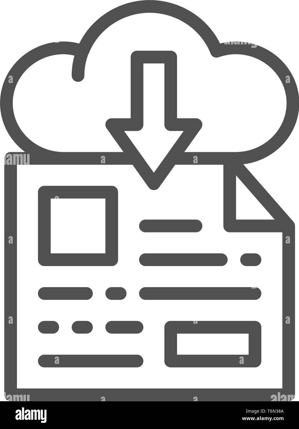 Vector Online File Storage Download Line Icon Stock Vector Image And Art