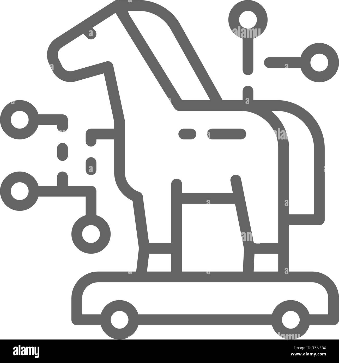 Trojan horse, cyber crime, virus line icon Stock Vector Image & Art - Alamy