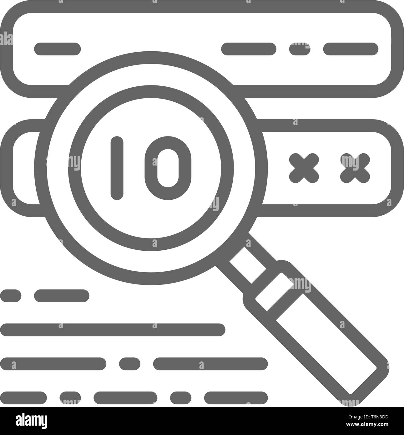 Vector password check, virus scan line icon Stock Vector Image & Art ...