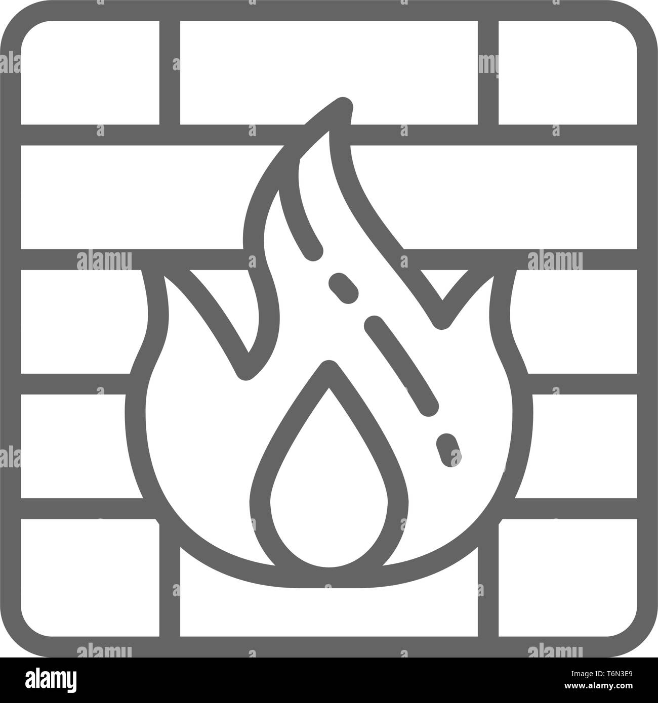 Firewall line icon. Isolated on white background Stock Vector Image ...