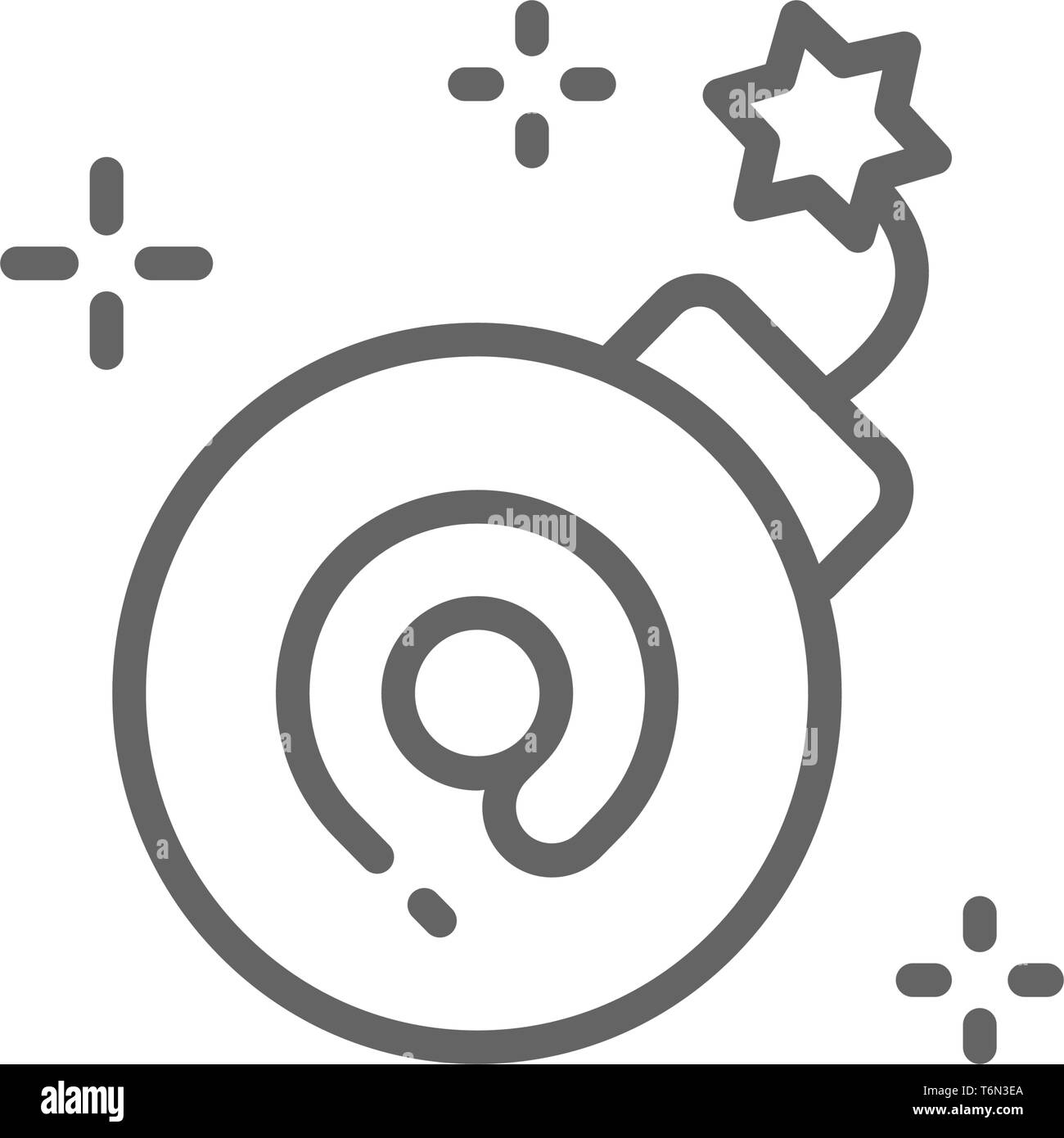 Vector email bomb, computer virus line icon Stock Vector Image & Art ...