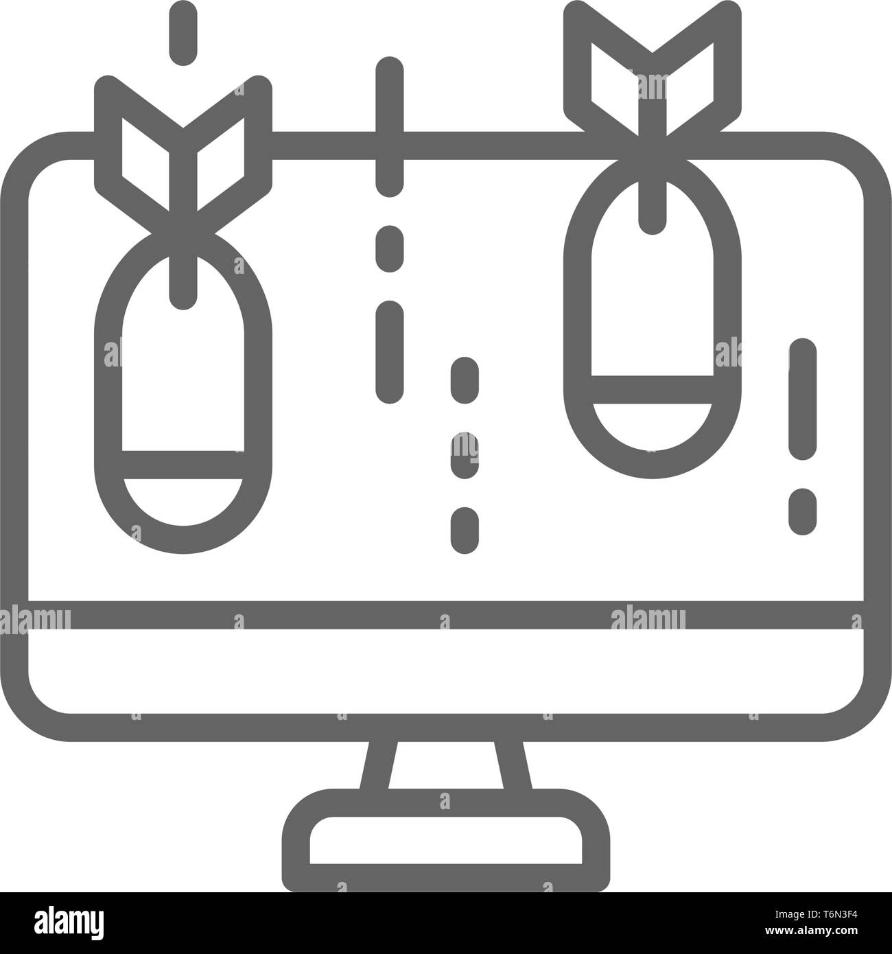 Vector computer with bomb, virus line icon Stock Vector Image & Art - Alamy