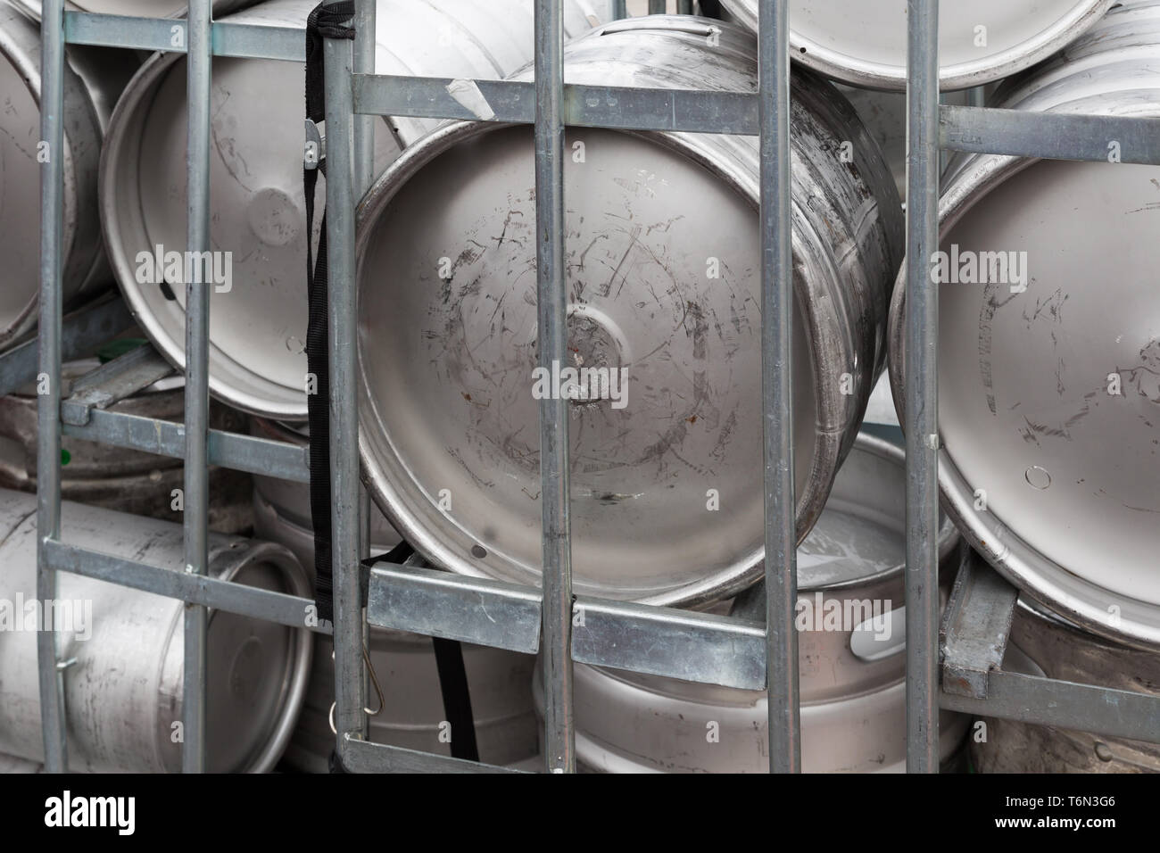 White metal barrels hi-res stock photography and images - Alamy