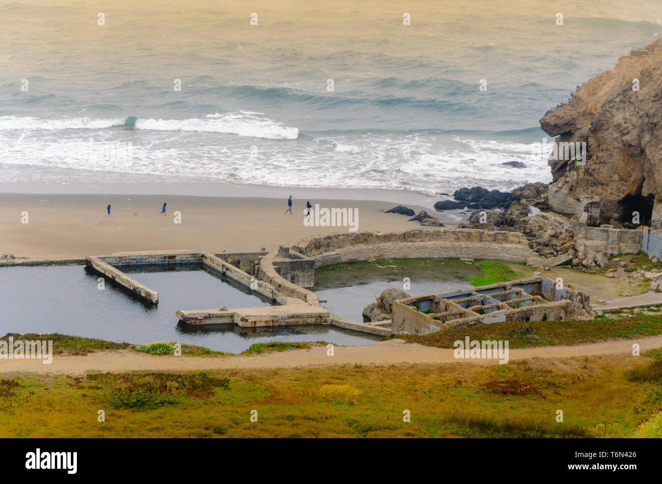 Sutro Baths were a large, privately owned public saltwater swimming ...