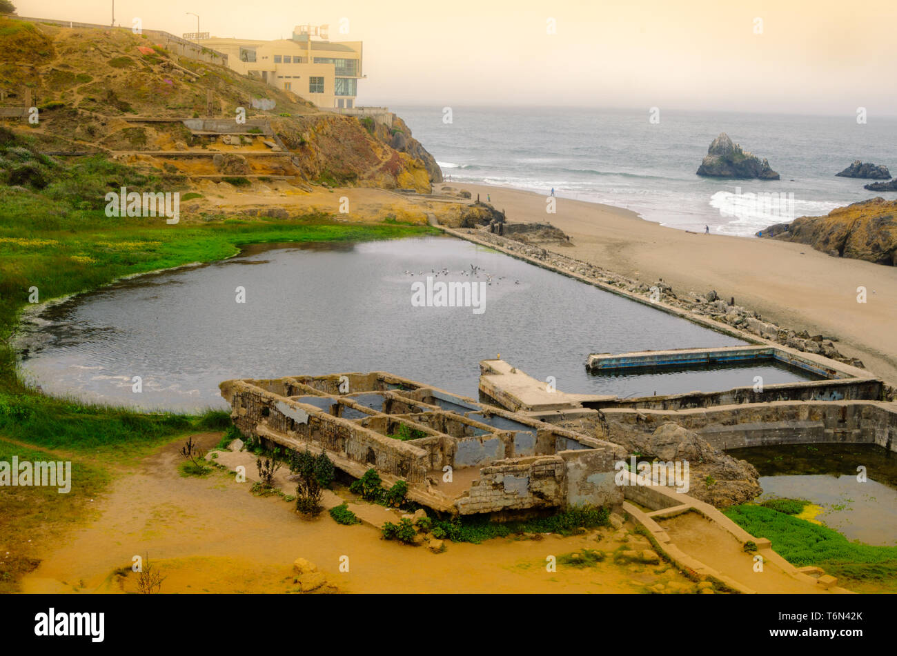 Sutro Baths were a large, privately owned public saltwater swimming ...