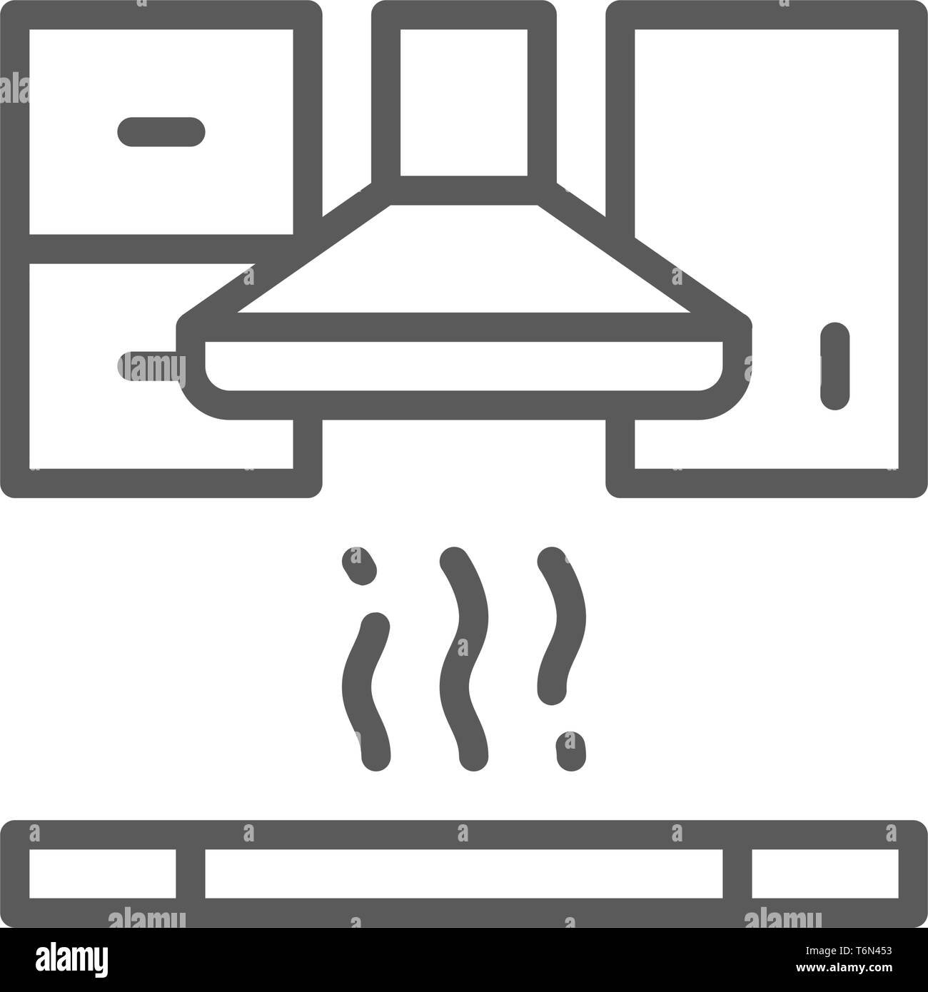 Vector extractor hood for kitchen line icon Stock Vector Image & Art ...
