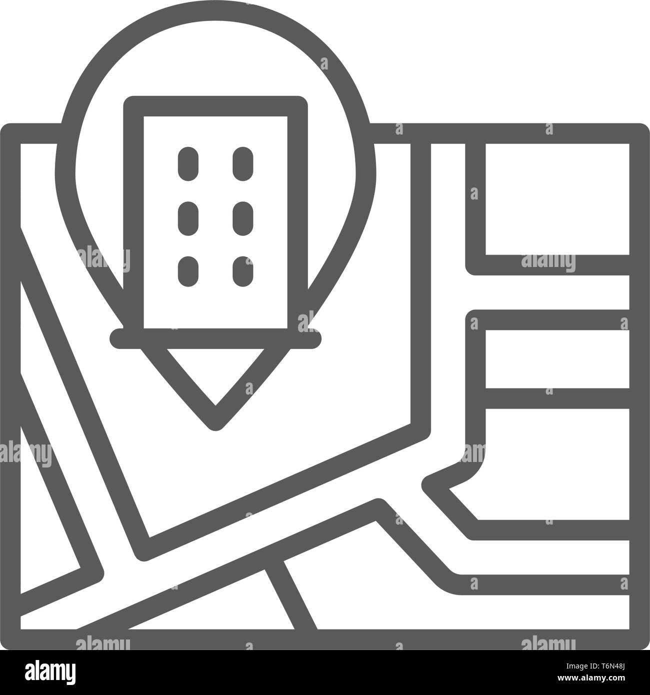 Map with hotel pin mark line icon Stock Vector Image & Art - Alamy