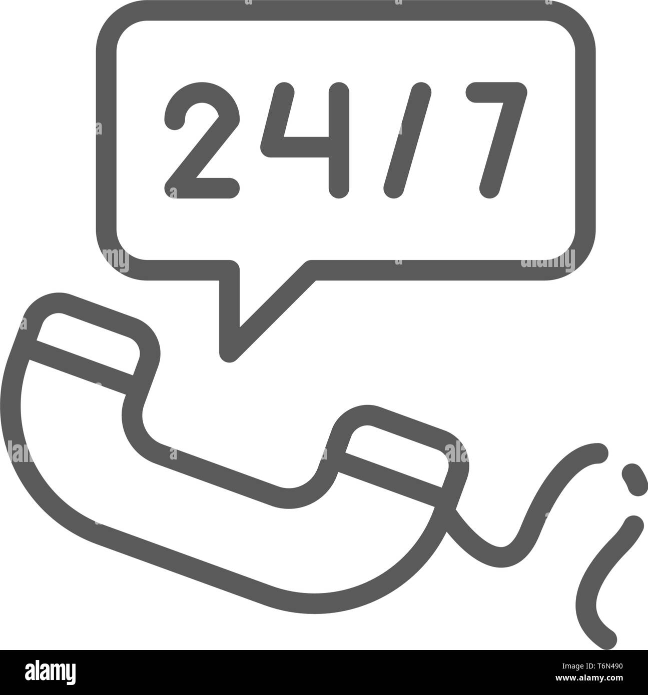 Non stop service, 24 7 help number line icon Stock Vector Image & Art ...
